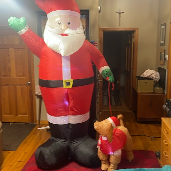 Holiday | 8 Foot Tall Led Air Blown Santa With Dog | Poshmark